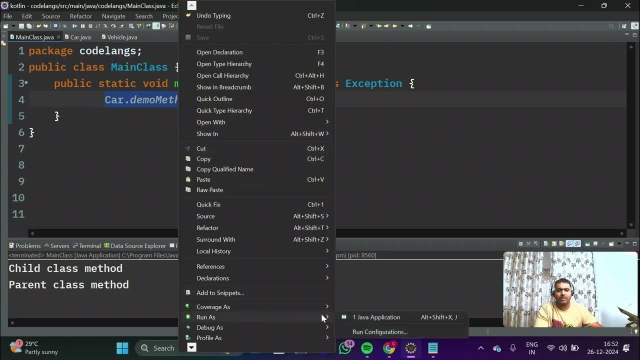 #Java | static method overriding & method hiding - YouTube