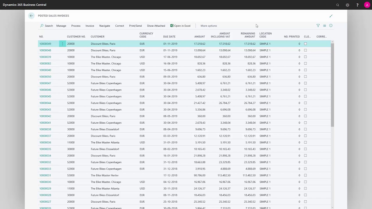 Printing the Posted Sales Invoice - Microsoft Dynamics 365 Business ...