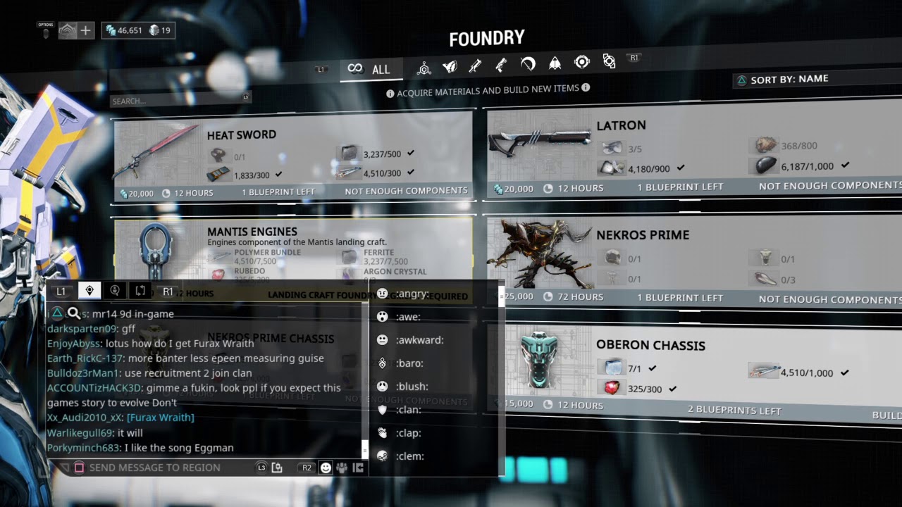 Warframe_1 out of 1000 in a gold chest mantis engine blueprint - YouTube