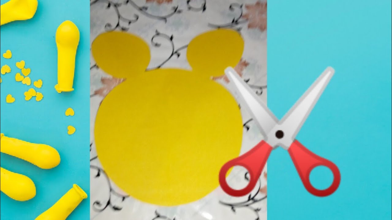 How to make Mickey mouse Shape with Chart paper.. || Mickey mouse Shape ...