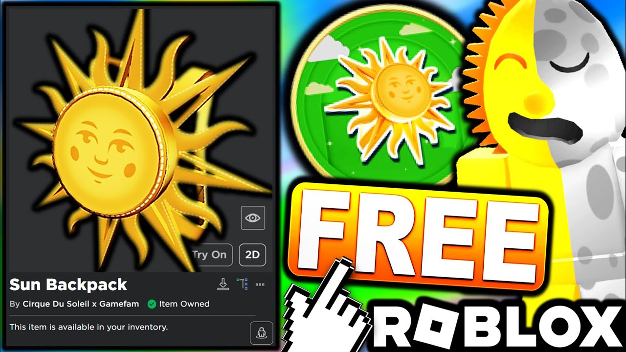 FREE ACCESSORY! HOW TO GET Cirque Sun Inspired Backpack! (ROBLOX Cirque ...