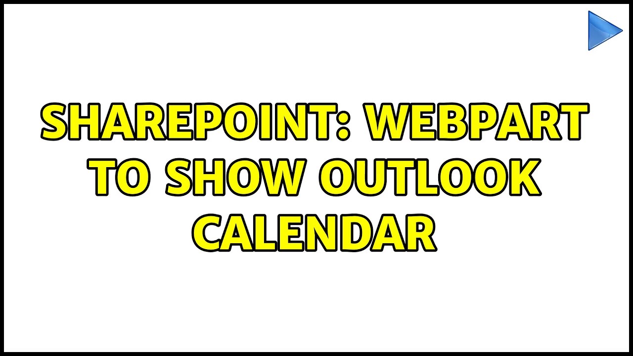 Sharepoint Webpart To Show Outlook Calendar YouTube Sharepoint Webpart To Show Outlook Calendar YouTube