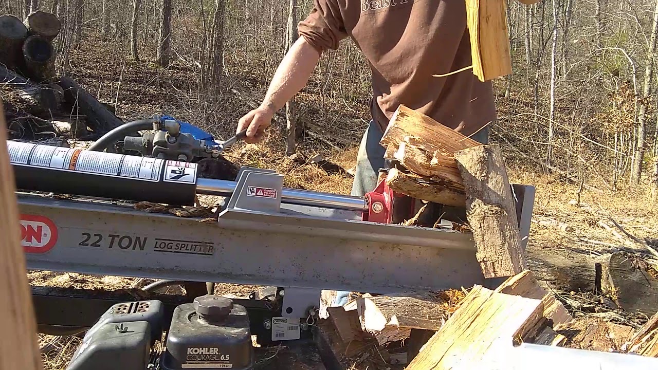 Oregon 4Way Log Splitter Attachment. Works Great!! - YouTube