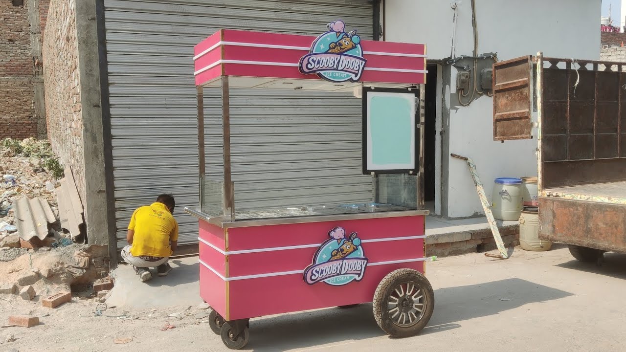 Scooby dooby kulfi & shake handpush cart without any freezer only ...