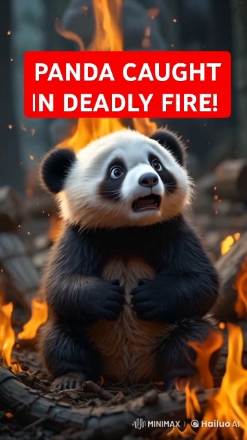 Panda caught in the fire 😔 #panda #animation #fire #calfornia # ...