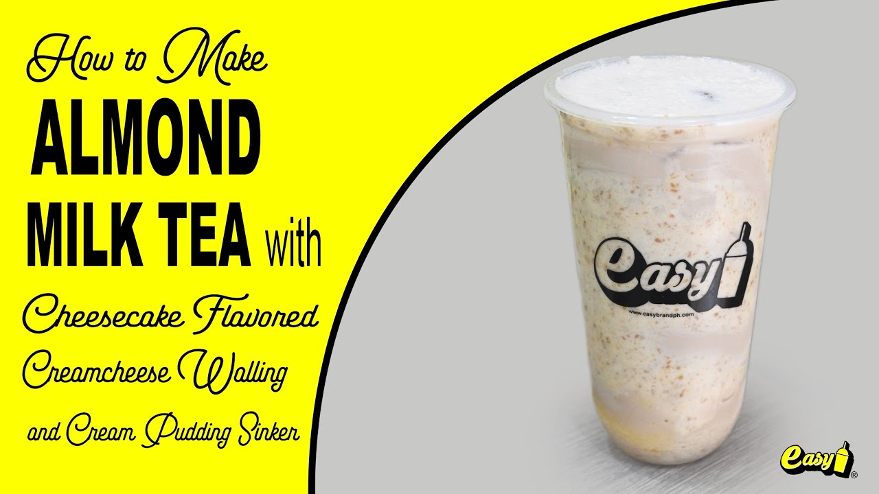How to make Almond Milk Tea with Cheesecake flavored Cream Cheese ...
