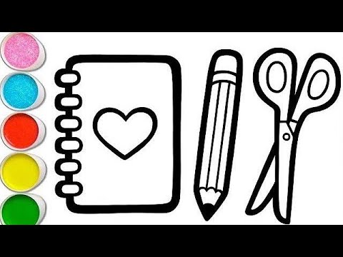 How to Draw School Supplies Step By Step Easy | Drawing, Painting and ...