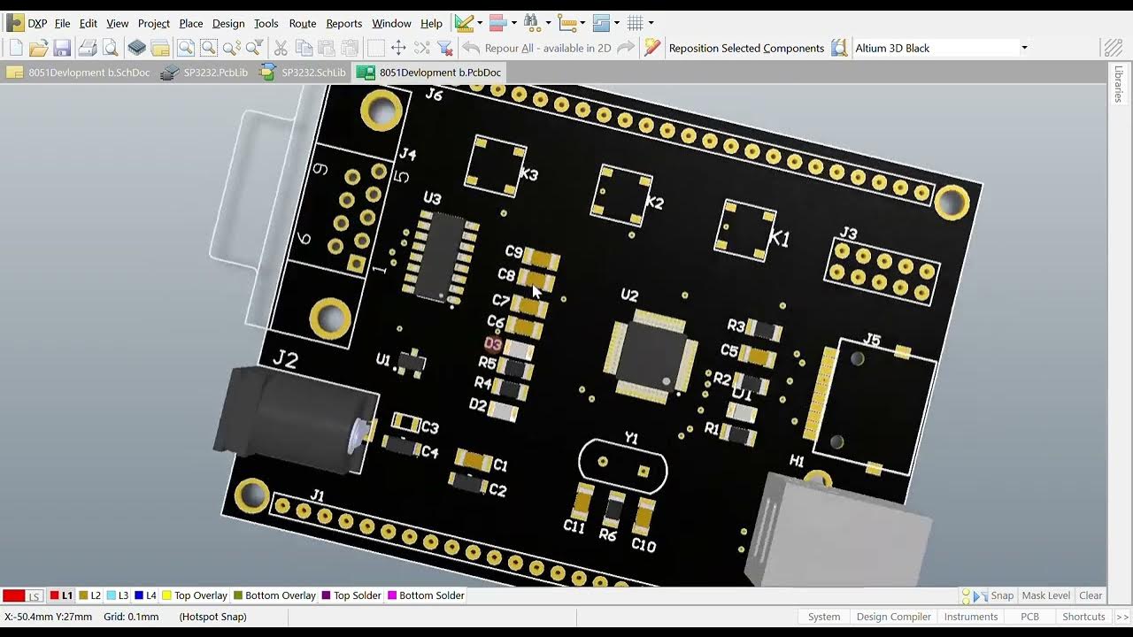 3D 8051Devlopment board in Altium Designer #altium #pcbengineering # ...