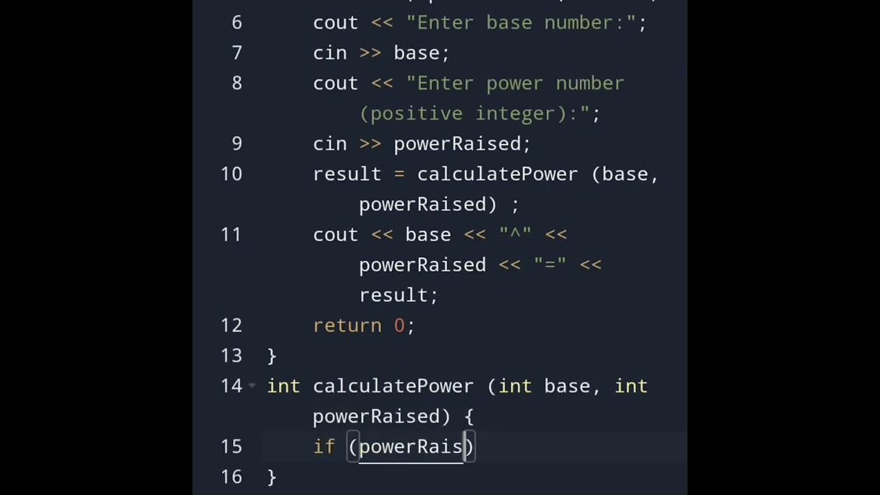 C++ Program to Calculate Power Using Recursion ⚡ #education #programming #shorts - YouTube