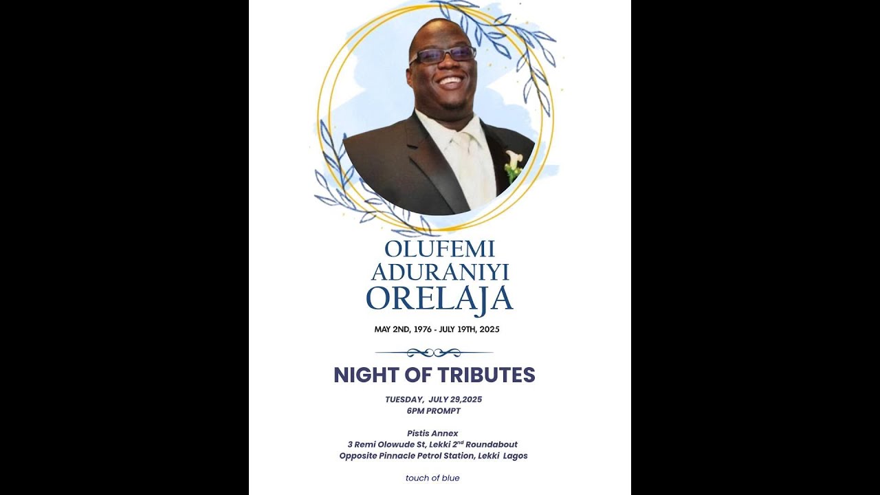Night of Tributes of Olufemi Aduraniyi Orelaja - YouTube