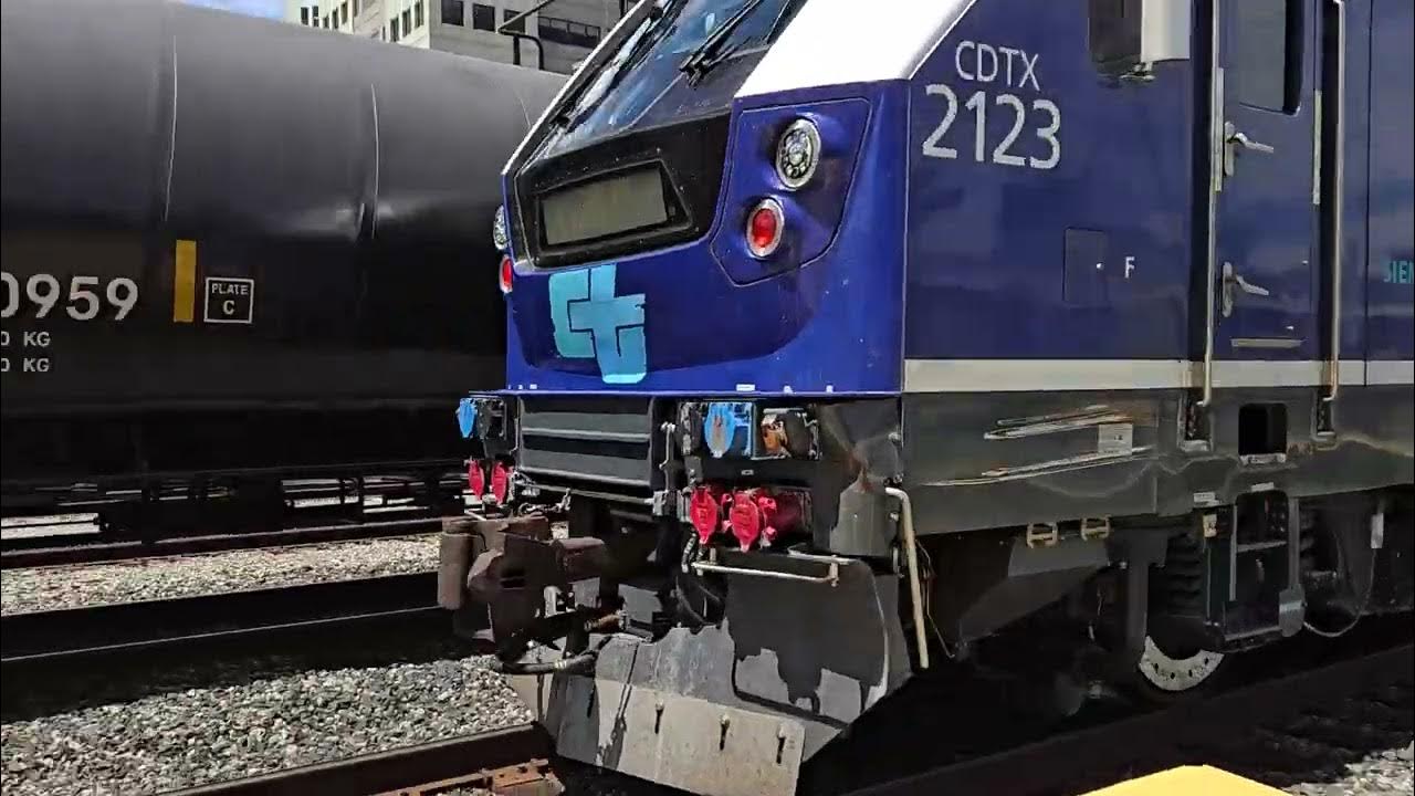 Late Amtrak Capitol Corridor #737 at Emeryville Station with CDTX #2123 SC-44 and #8308 Cab Car ...