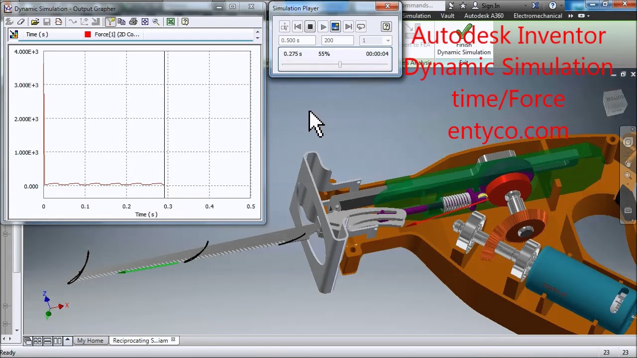 Interactive Experiment with Autodesk Inventor showing Force - YouTube