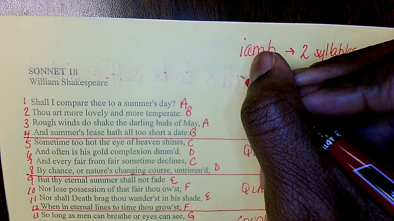 Annotating Sonnet 18 -- Video 5 - YouTube