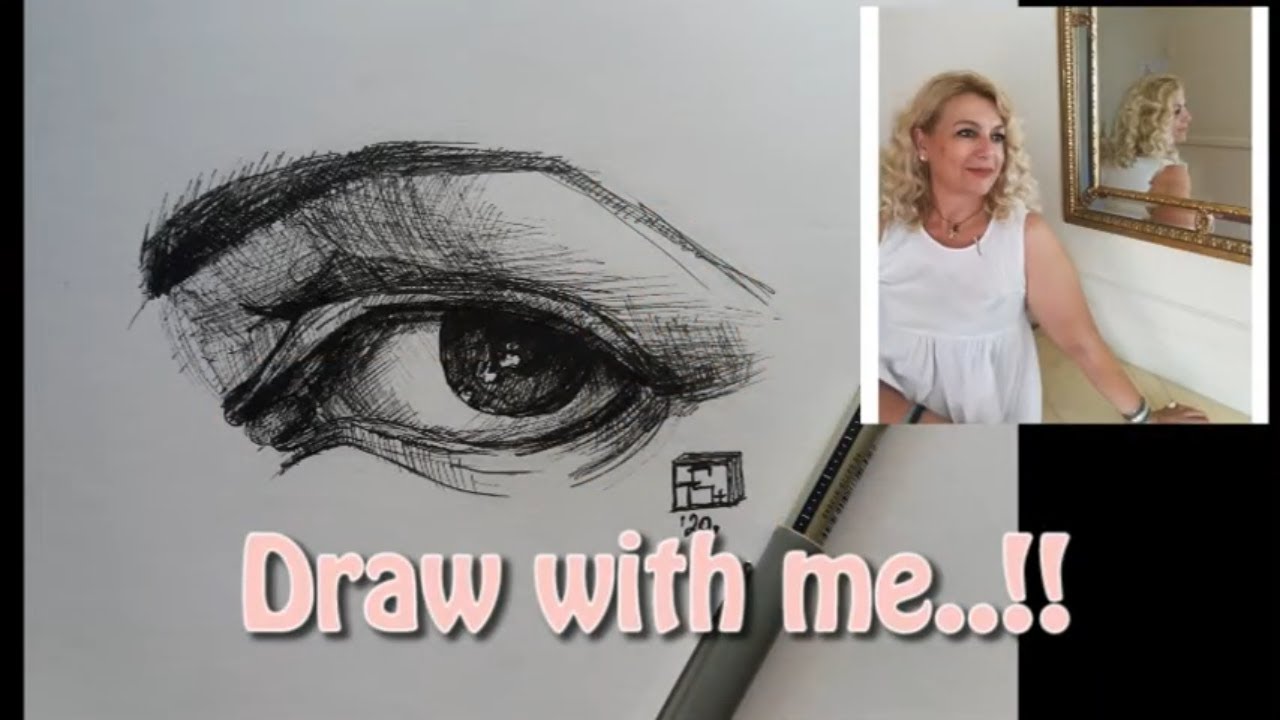 How to draw a realistic eye/Pen and Ink Drawing Tutorials - YouTube