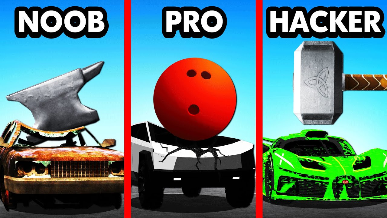 APLASTANDO AUTOS NOOB vs PRO vs HACKER - YouTube