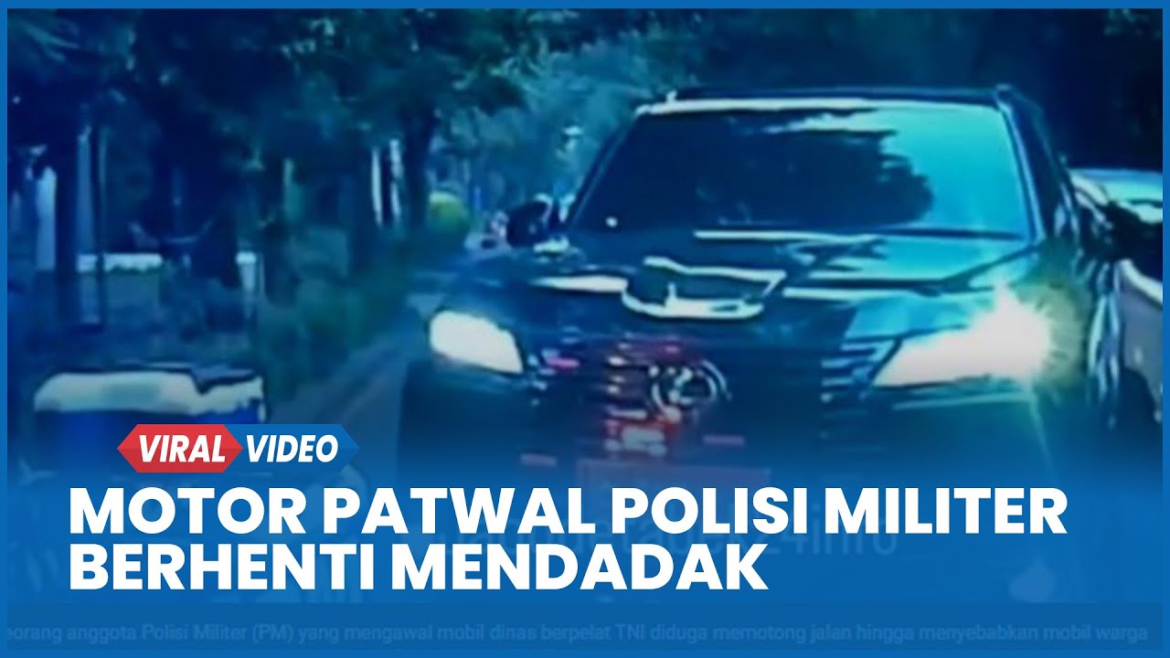 Detik-detik Motor Patwal Polisi Militer Berhenti Mendadak Potong Jalan ...