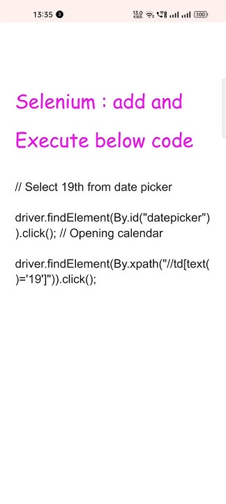Selenium+Java : Date picker - YouTube