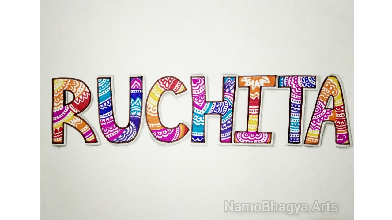Ruchita Name Aksharlekhan I Colorful Nameart I ArtTreat Special I ...