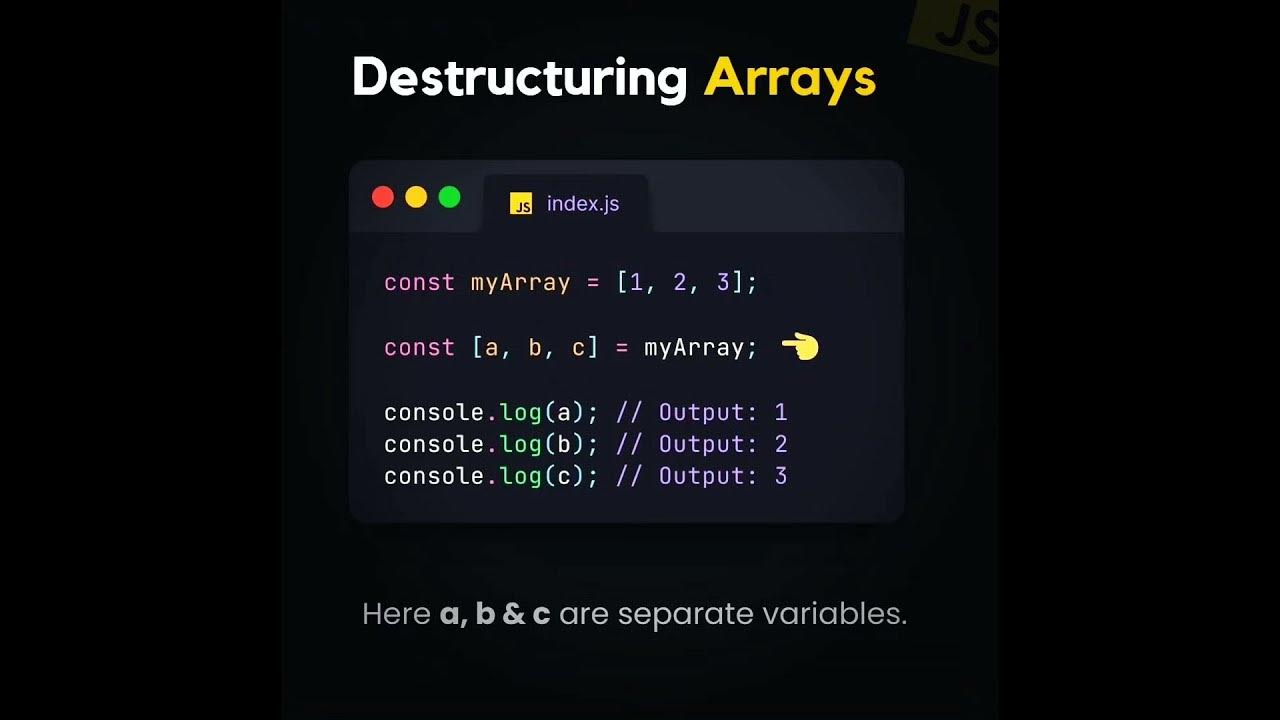 What Is Javascript Destructuring How To Destructure Over Javascript Code Frontend Coding