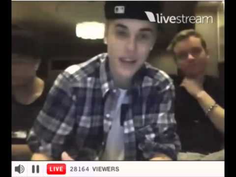 Justin Bieber Twitcam/LiveStream OCTOBER 2012 - [FULL video]