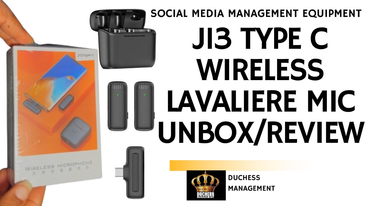 J13 Type-C Dual Wireless Lavalier Microphone with Charging Case ...