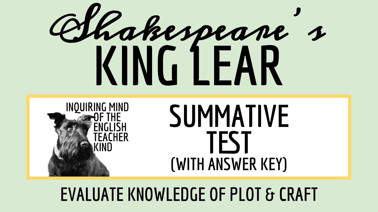 King Lear Test and Answer Key with Thematic Analysis Essay and Rubric ...