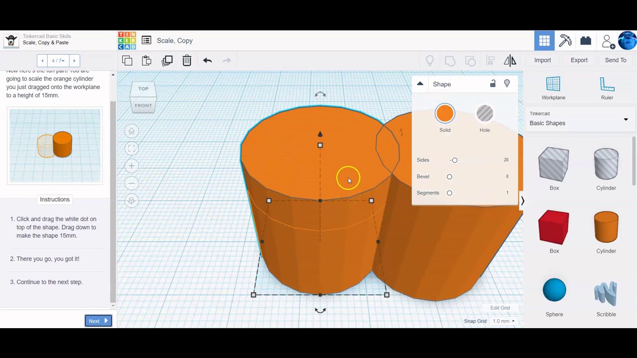 TinkerCAD Basics Scale, Copy & Paste - YouTube