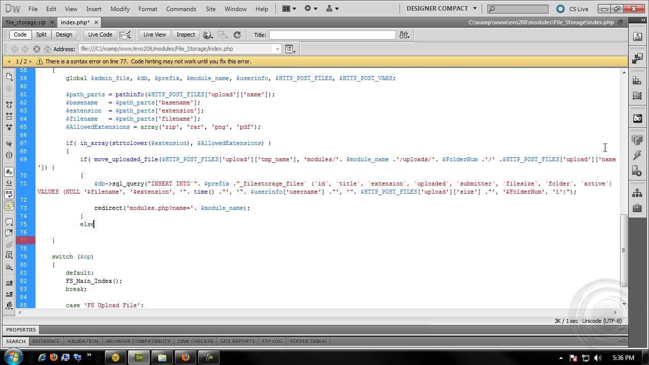 8 File Storage Module Creating The Array And Sql Insert Youtube 7726