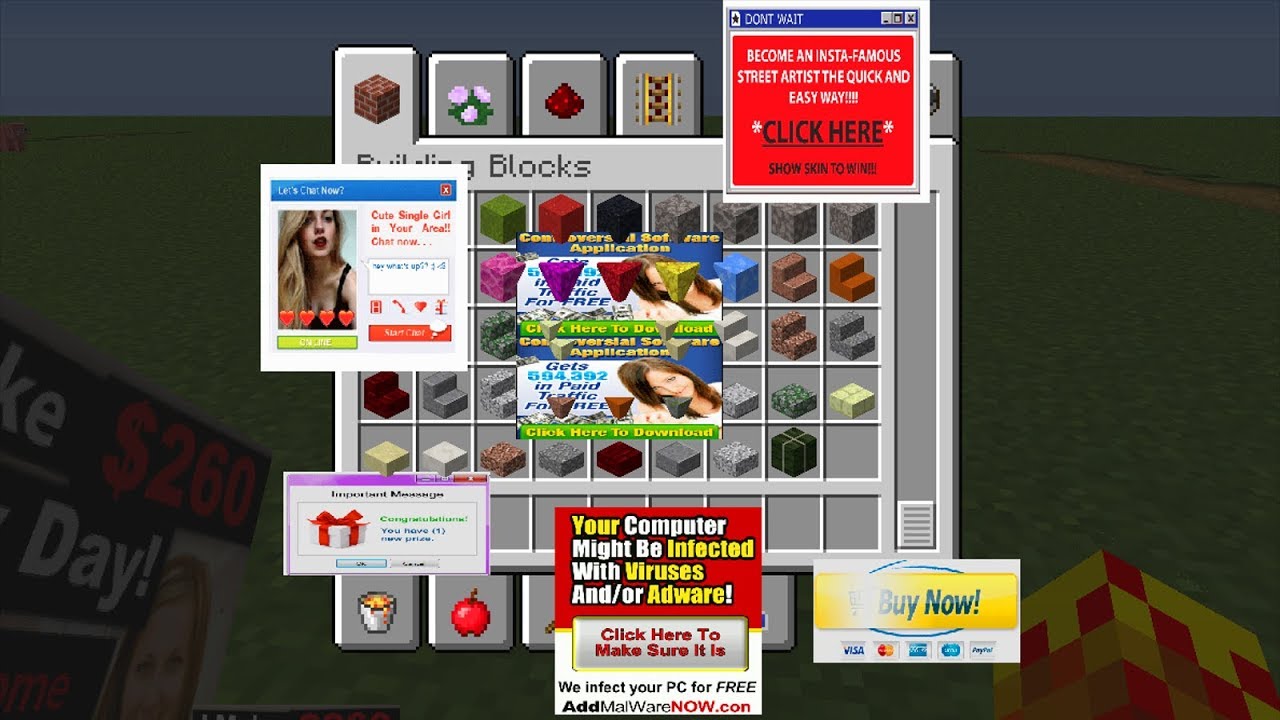 If Minecraft Had Pop-Up Ads - YouTube