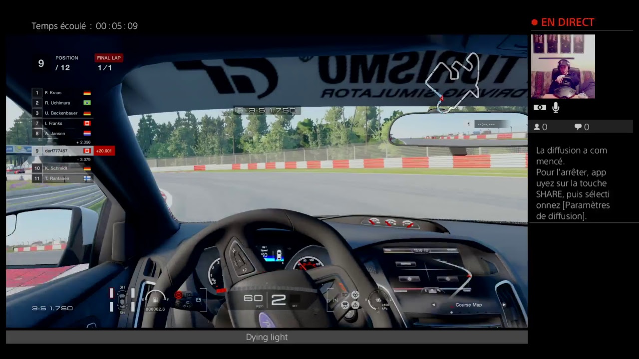 Diffusion PS4 Gran turismo beginner st-Croix circuit 1 laps - YouTube