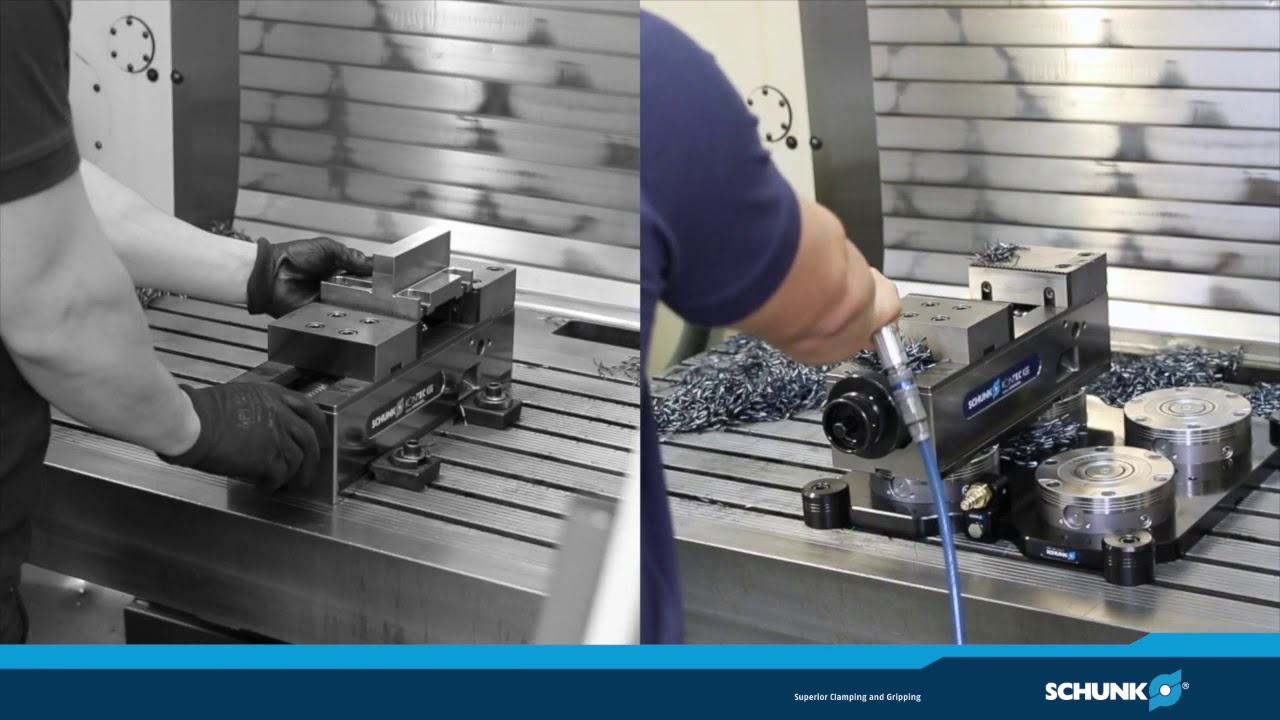 Schunk Vero S vs conventional change over of a vice - YouTube