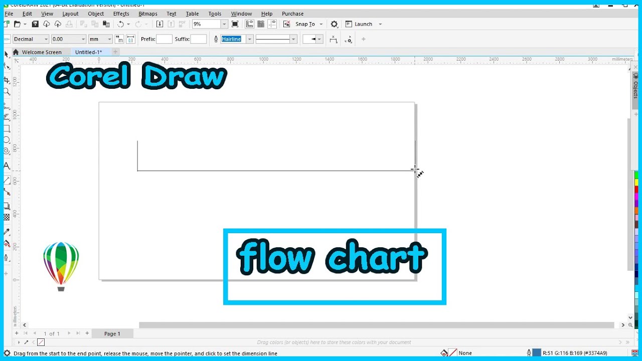 12 Flow chart | corel draw tutorial | study edutech - YouTube