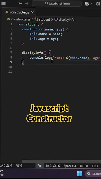 Javascript constructor #shorts #youtubeindia #youtubeshorts #tranding #javascript #coding - YouTube