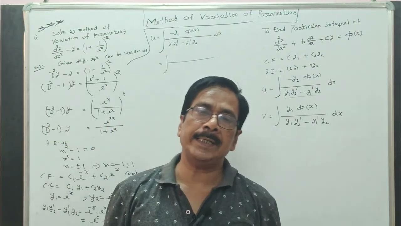 METHOD OF VARIATION OF PARAMETERS LECTURE-5 IN HINDI ‎@madeeasyconceptbymanojsir.1680 - YouTube