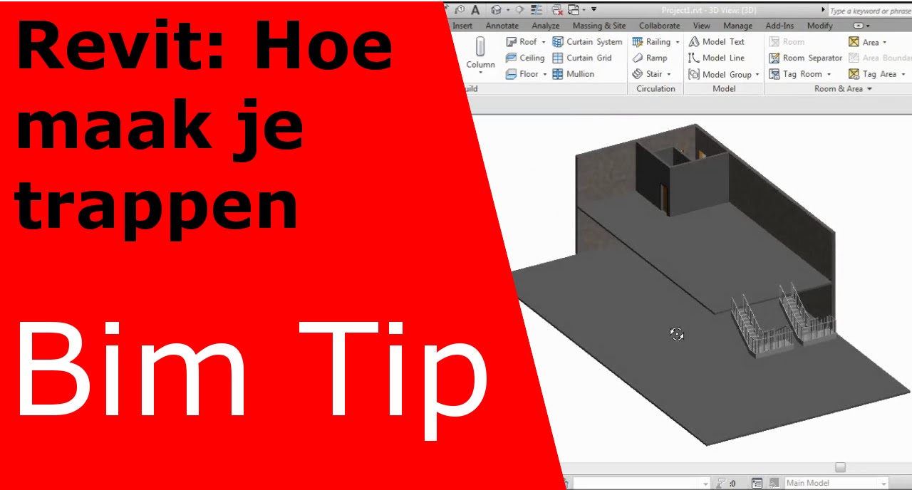 Revit - Hoe maak je een trap - YouTube