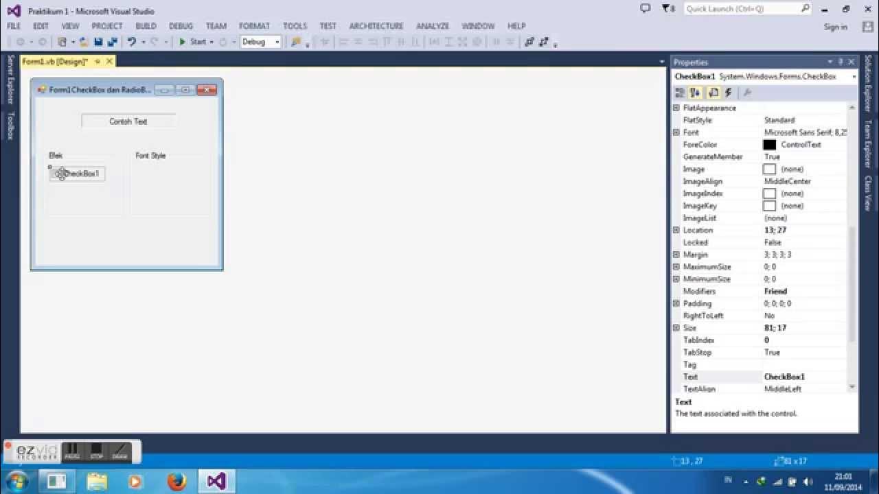 Tutorial VB Visual Studio 2013 - CheckBox dan RadioButton - YouTube