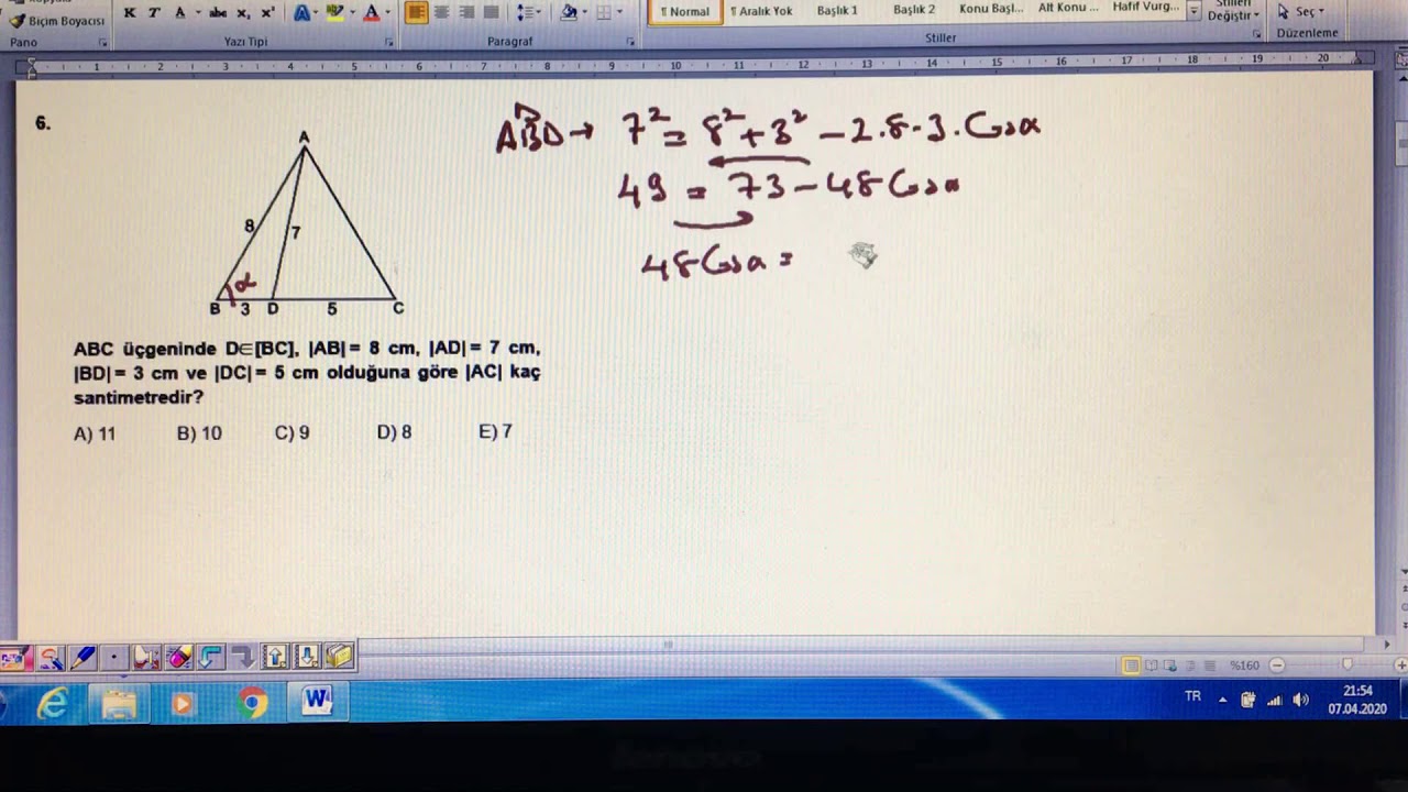 trigonometri cos-sin teoremleri 6 - YouTube