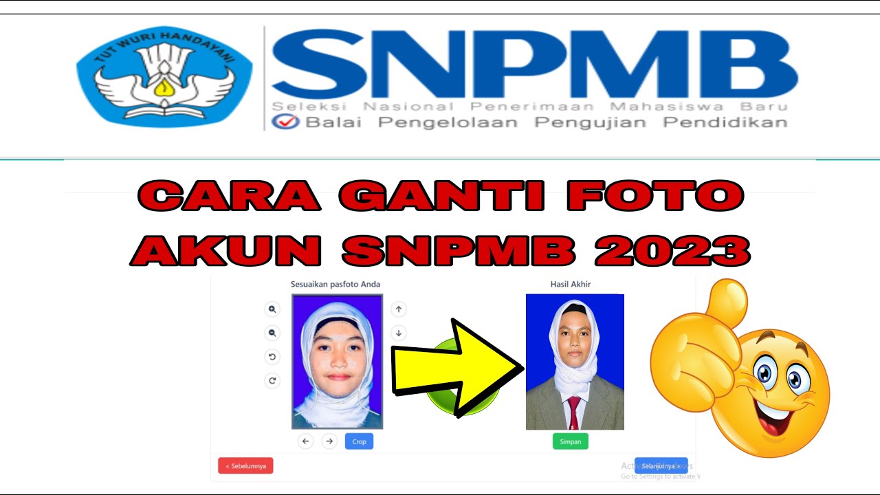 CARA GANTI FOTO AKUN SNPMB TAHUN 2023 - YouTube