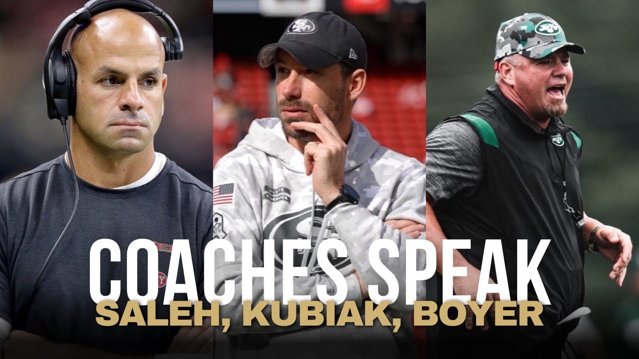 Robert Saleh, Klay Kubiak, Brant Boyer at start of 49ers rookie ...