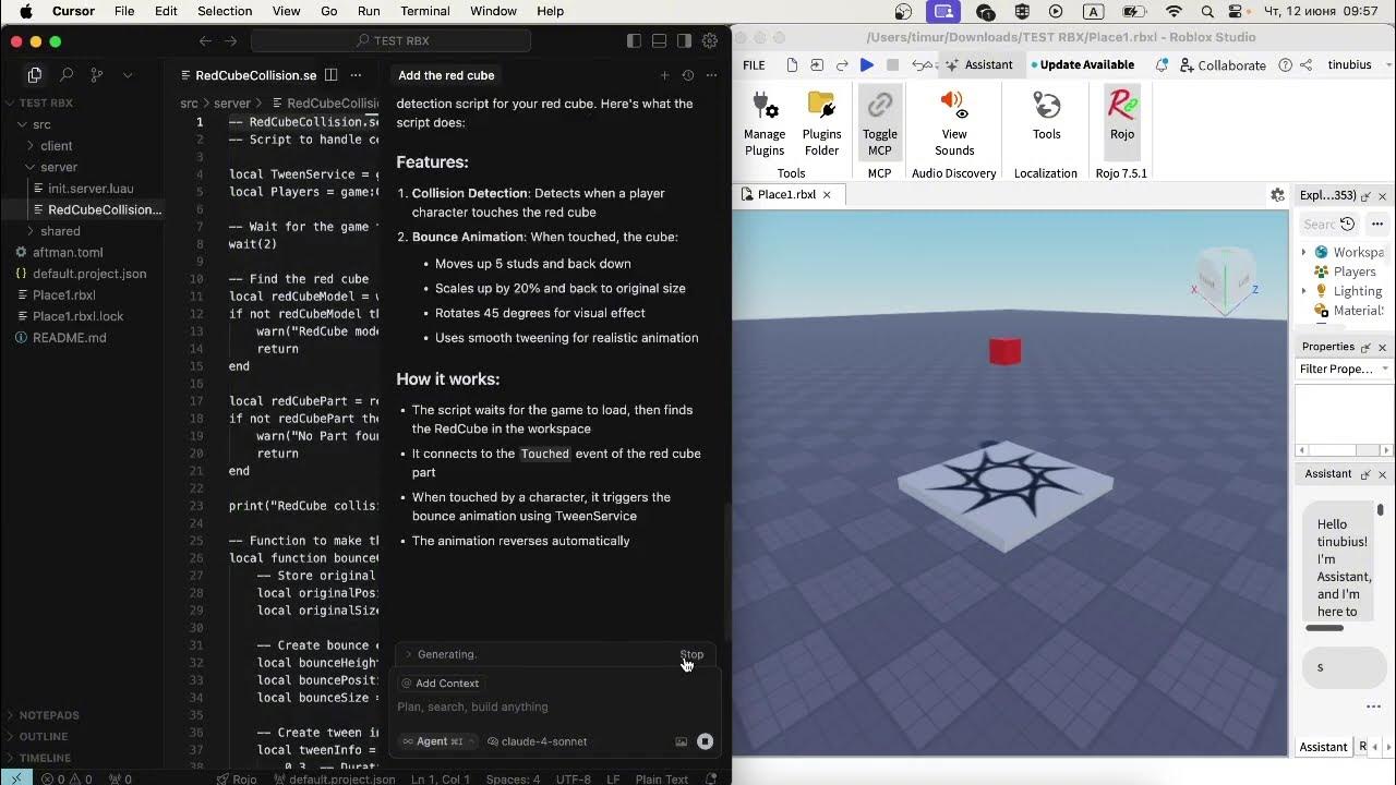 Vibecoding in Roblox (MCP + Cursor AI + Rojo) - YouTube