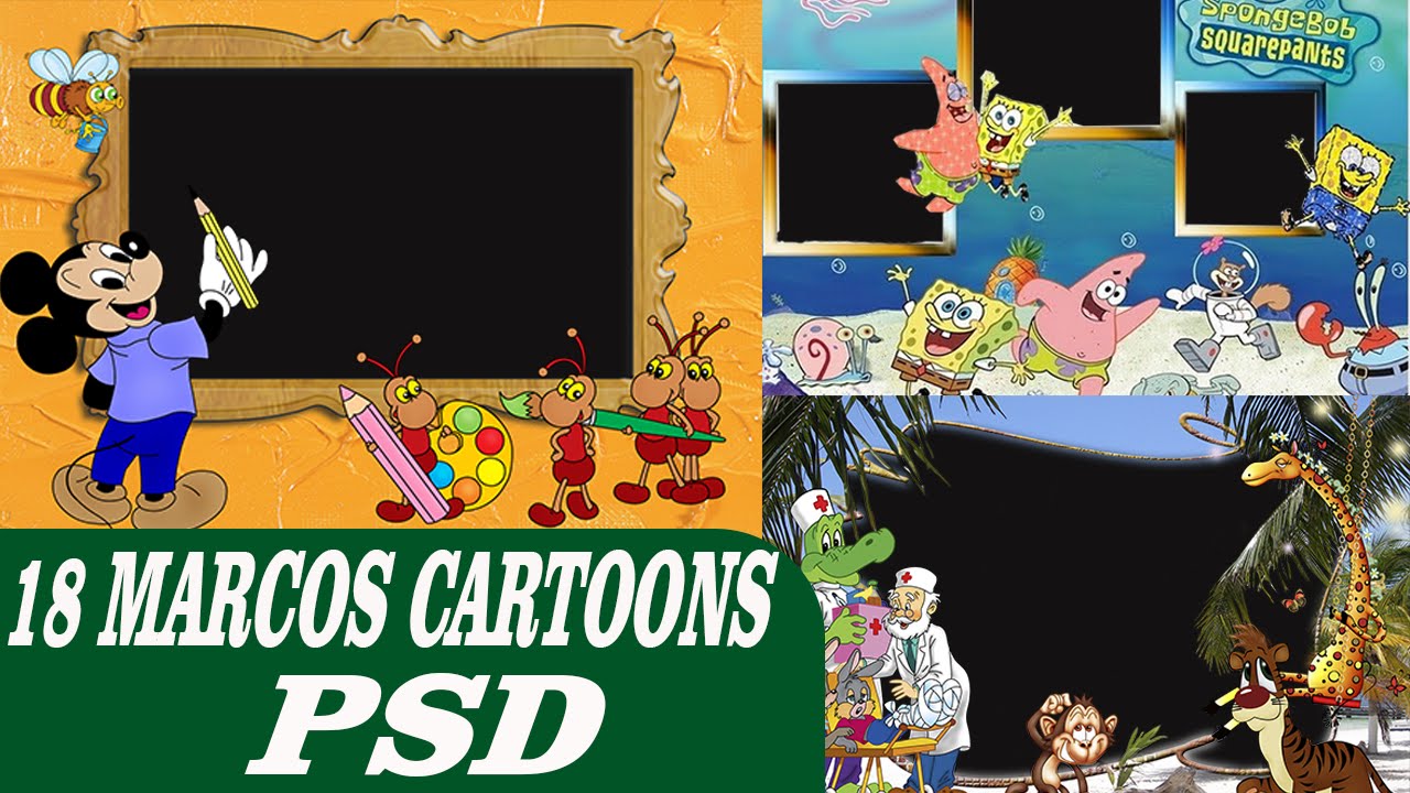 Marcos Cartoons psd - 18 plantillas para editar en photoshop - YouTube