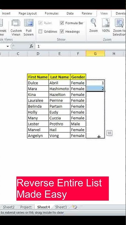 Reverse columns in excel - YouTube