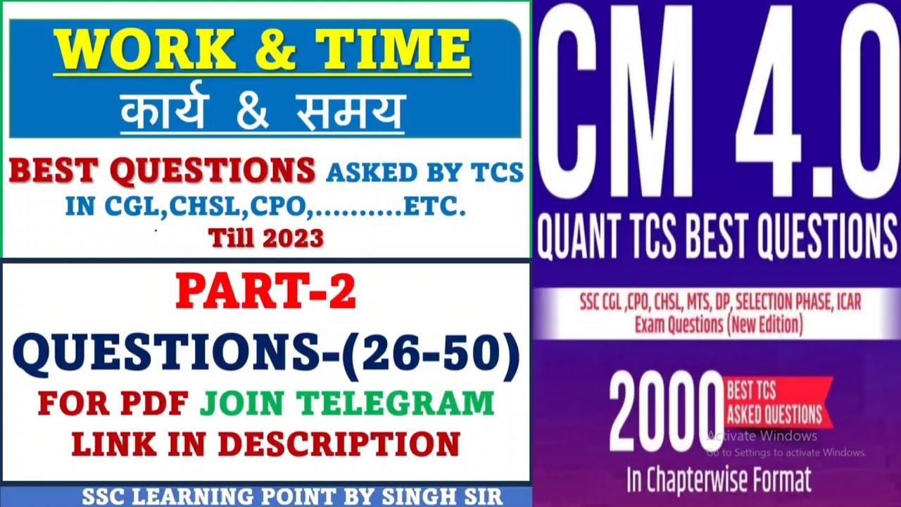 Time and Work (Part-2)|| SSC CGL ll All Best Questions Till 2023 Asked ...