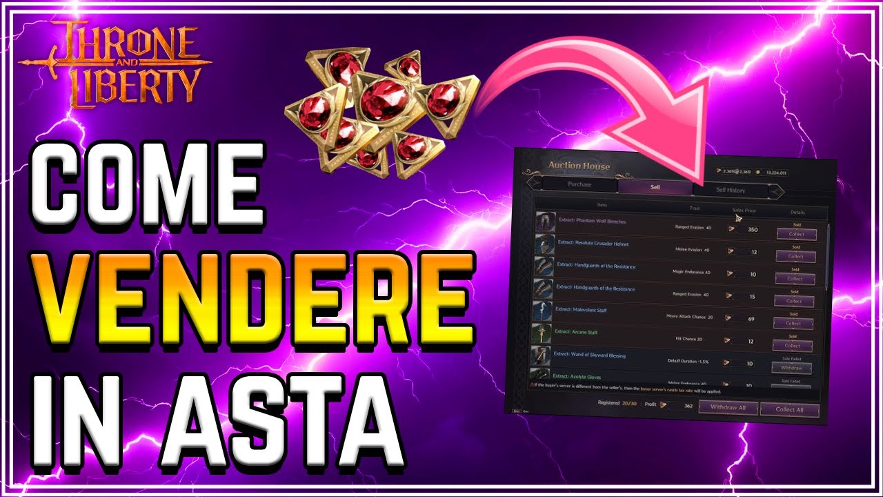 Come vendere all asta su throne and liberty - YouTube