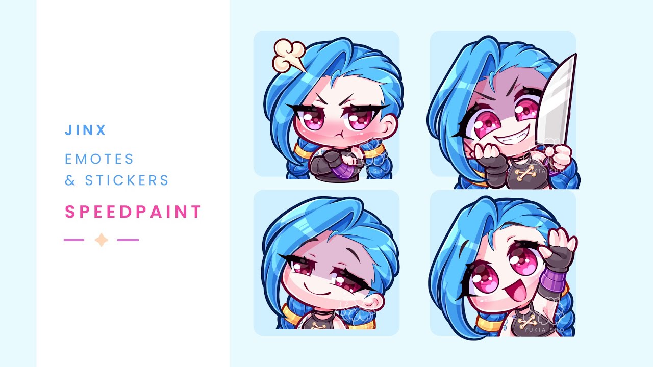 Jinx Emotes [Clip Studio Paint Speedpaint] - YouTube