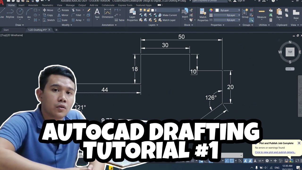 AutoCAD Drafting Tutorial #1 (Bahasa Melayu) - YouTube