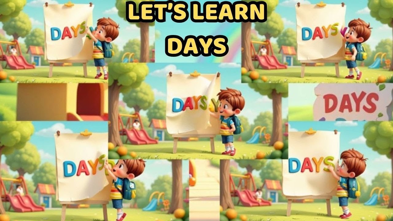Toddlers Learn Days of the Week | Bright and Colorful 3D Cartoon Video ...