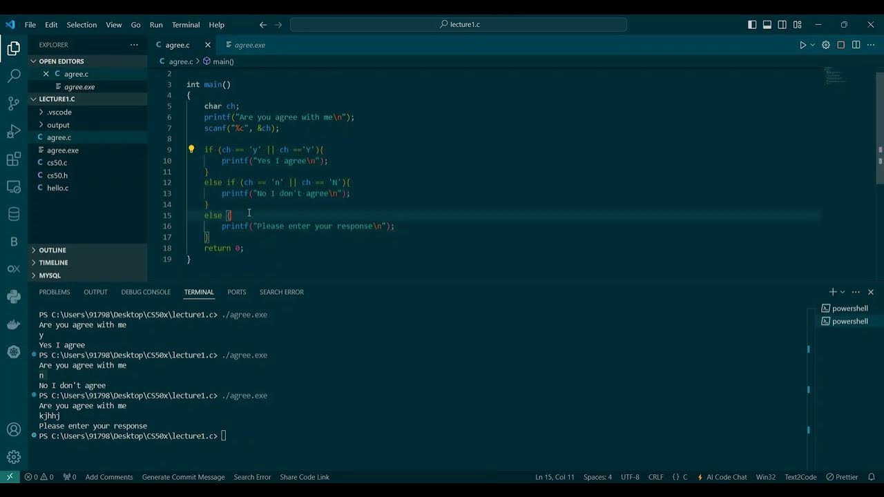 C Programming conditional statements - YouTube