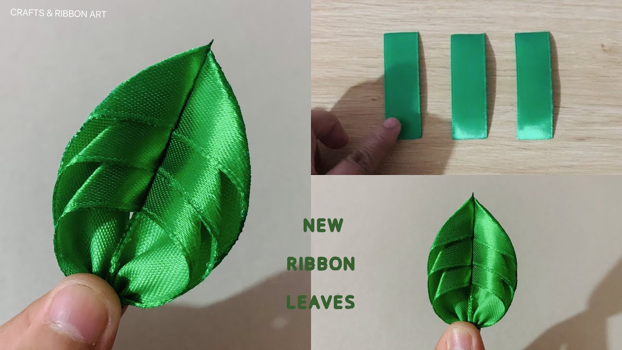 D.I.Y. Satin Ribbon Leaves | How to make a satin ribbon leaves | How to ...