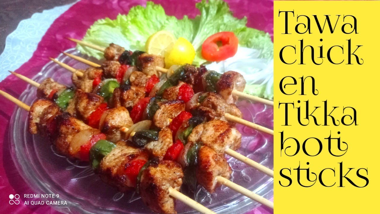 Chicken Tawa sticks how to make tawa BBQ at home - YouTube